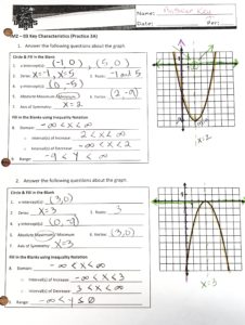 3 – Interpreting Key Characteristics of Quadratic Functions in Context ...